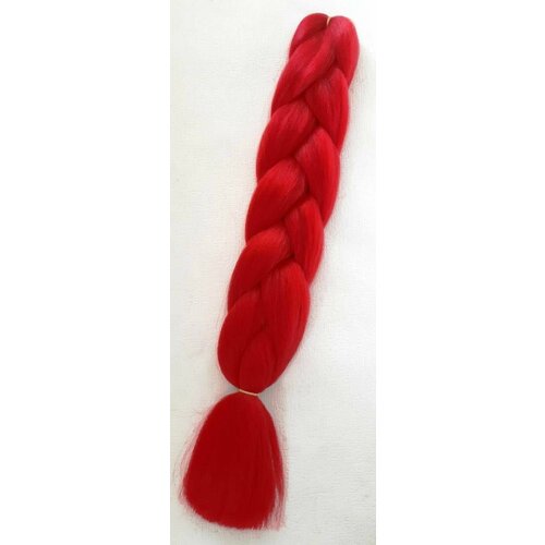 Канекалон-коса однотонная, красная A12, 60см, 100гр, 1 шт