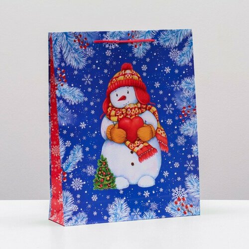 Подарочный пакет КНР "Влюбленный снеговик", 33х42,5х10 см (0295.436)