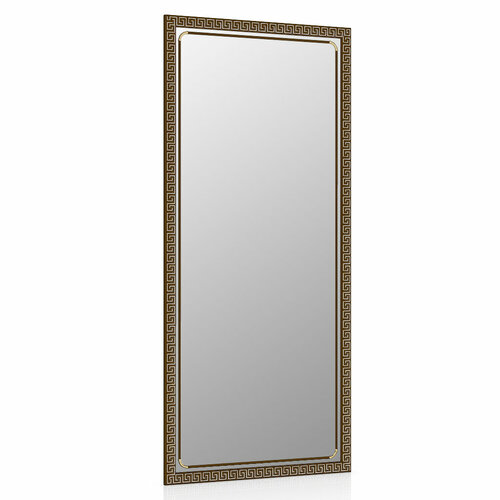 Зеркало 119С тосканский орех, греческий орнамент, ШхВ 45х100 см, зеркала для офиса, прихожих и ванных комнат, горизонтальное или вертикальное креплен