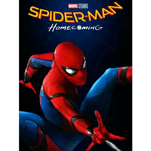 Плакат, постер на холсте Spider Man: Home Coming/Человек Паук: Возвращение Домой/комиксы/мультфильмы. Размер 30 х 42 см