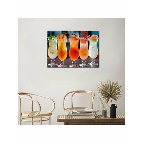Картина на холсте с подрамником Красивые коктейли 3 60х80