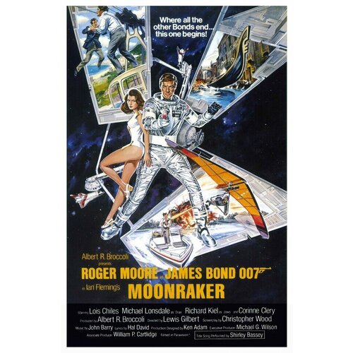 Плакат, постер на холсте James Bond-Moonraker/Джеймс Бонд-Лунный гонщик. Размер 21 х 30 см