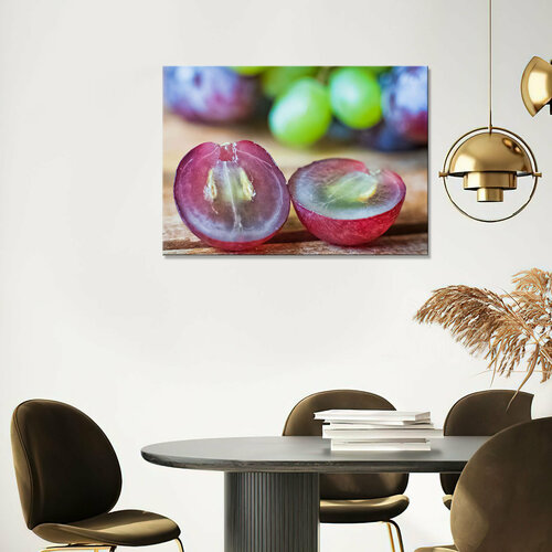 Картина/Картина на холсте для интерьера/Картина на стену/Картина для кухни/ - виноградина в разрезе 20х30