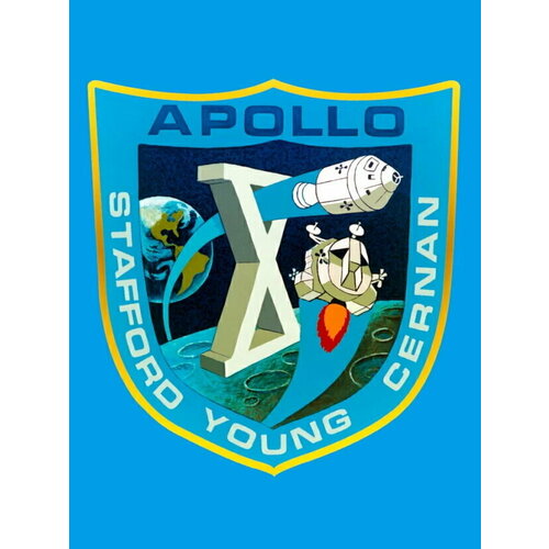 Плакат, постер на бумаге Space: Apollo/Космос/искусство/арт/абстракция/творчество. Размер 21 х 30 см