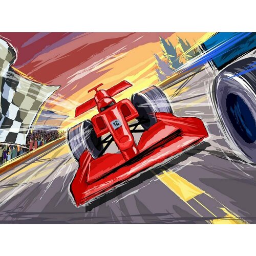 Плакат, постер на холсте Formula 1 Victory, Победа. Размер 30 х 42 см