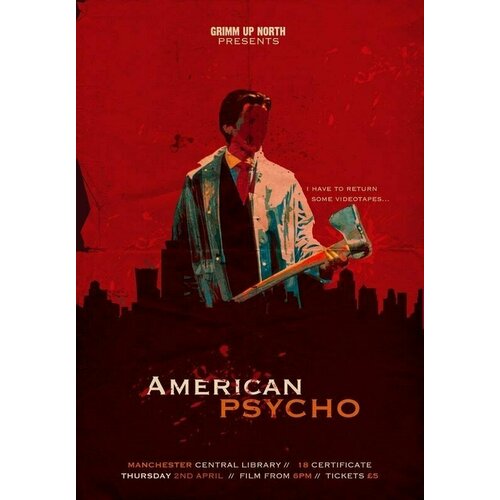 Плакат, постер на холсте Американский психопат (American Psycho), Мэри Хэррон. Размер 30 х 42 см