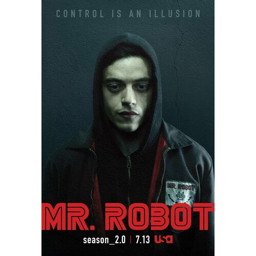 Плакат, постер на бумаге Мистер Робот (Mr. Robot, 2015-2019г). Размер 21 х 30 см