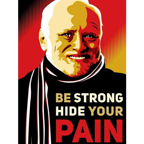 Плакат, постер на бумаге Motivation/Be strong hide your Pain/искусство/арт/абстракция/творчество. Размер 21 х 30 см