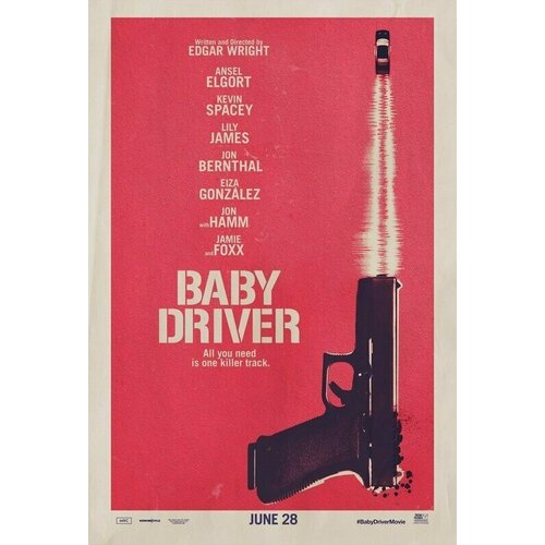 Плакат, постер на бумаге Малыш на драйве (Baby Driver), Эдгар Райт. Размер 21 х 30 см