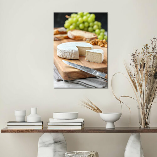 Картина/Картина на холсте для интерьера/Картина на стену/Картина для кухни/ - Бри в разрезе 20х30