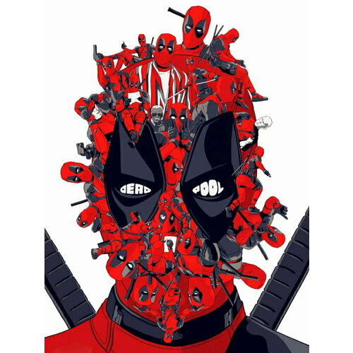 Плакат, постер на холсте Deadpool/Дэдпул/искусство/арт/абстракция/творчество. Размер 21 на 30 см
