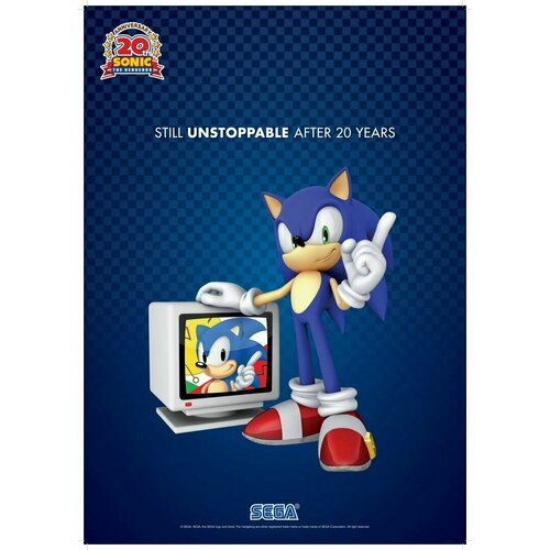 Плакат, постер на холсте Sonic/Соник. Размер 42 на 60 см