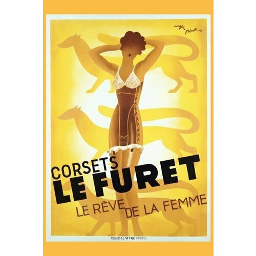 Плакат, постер на холсте иностранный Corsets Le Furet. Размер 30 х 42 см