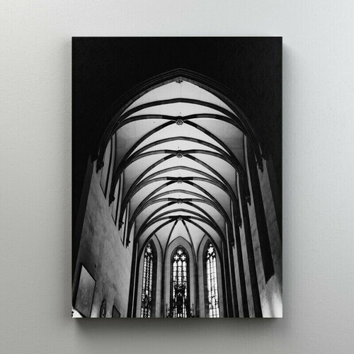 Интерьерная картина на холсте "Готическая архитектура - в соборе" размер 22x30 см