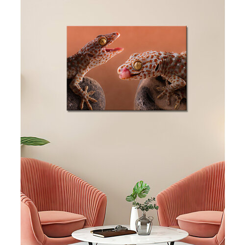 Картина -Геккон, ящерица, эублефар (8) 50х70