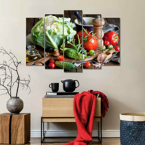 Модульная картина/Модульная картина на холсте/Модульная картина в подарок/свежие овощи-fresh vegetables 125х85