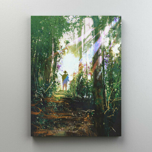 Интерьерная картина на холсте "Охотник в саду" размер 45x60 см