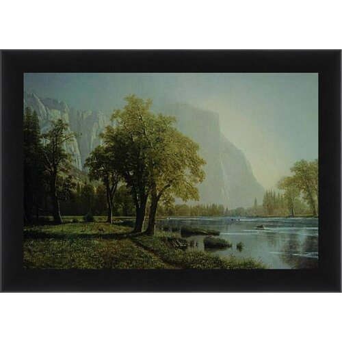 Плакат, постер на бумаге El Capitan, Yosemite Valley. Альберт Бирштадт. Размер 21 на 30 см