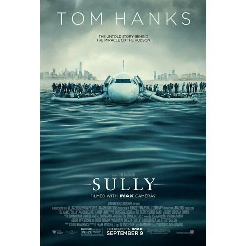 Плакат, постер на холсте Чудо на Гудзоне (Sully, 2016г). Размер 21 х 30 см