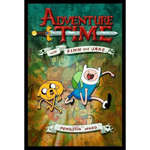 Плакат, постер на холсте Время приключений (Adventure Time with Finn Jake), Ларри Лэйчлитер, Элизабет Ито, Нат Кэш. Размер 21 х 30 см
