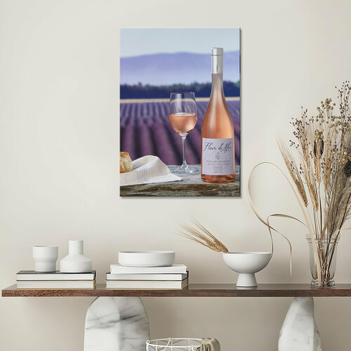 Картина/Картина на холсте для интерьера/Картина на стену/Картина для кухни/ - Розовое игристое вино 40х60