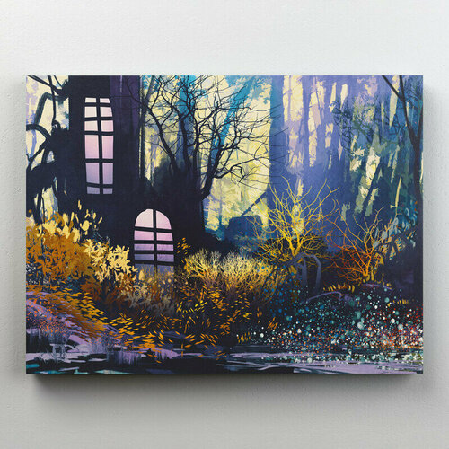 Интерьерная картина на холсте "Окна в сказочном лесу" размер 60x45 см