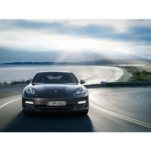 Плакат, постер на холсте Porsche Panamera/Порше/авто/автомобиль/машина. Размер 21 х 30 см