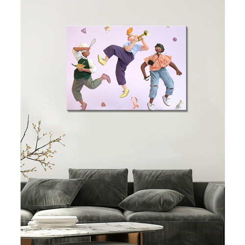 Картина/Картина на холсте для интерьера/Картина на стену/Картина для кухни/ - 3D иллюстрация людей (12) 20х30