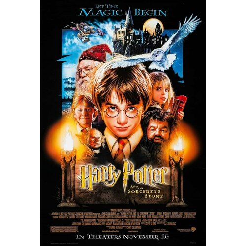 Плакат, постер на холсте Гарри Поттер и философский камень (Harry Potter and the Sorcerers Stone, 2001г). Размер 21 х 30 см