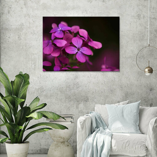 Интерьерная картина на холсте - маленькие фиолетовые цветочки 40х60