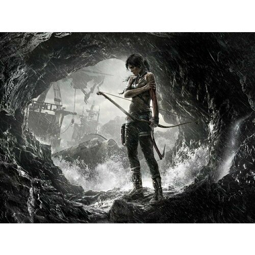 Плакат, постер на холсте Tomb Raider/игровые/игра/компьютерные герои персонажи. Размер 21 х 30 см