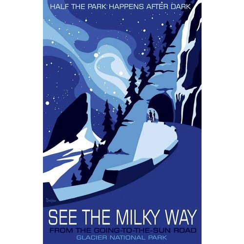 Плакат, постер на холсте See the milky way/Посмотри на млечный путь. Размер 21 на 30 см