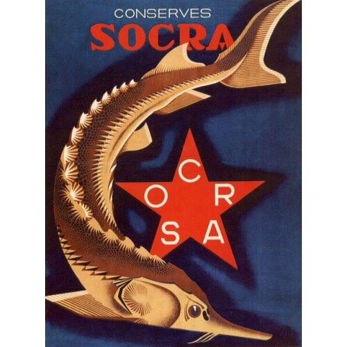 Плакат, постер на бумаге Socra/СССР. Размер 30 на 42 см