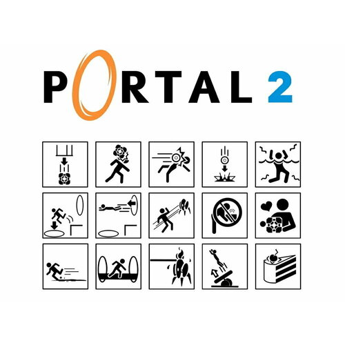 Плакат, постер на бумаге Portal 2/игровые/игра/компьютерные герои персонажи. Размер 42 на 60 см