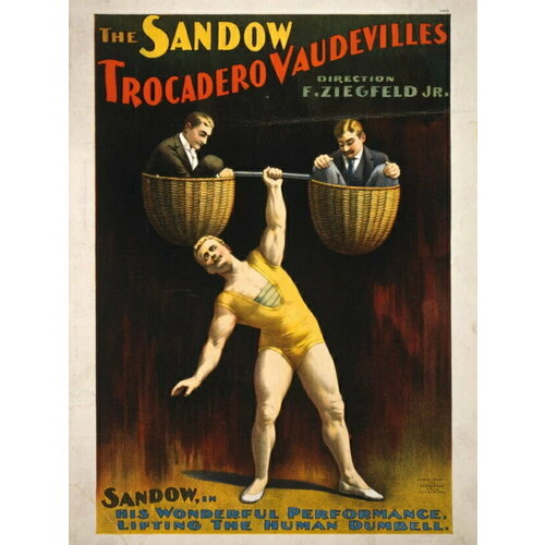 Плакат, постер на холсте The sandow trocadero vaudevilles/винтажный/ретро. Размер 30 х 42 см