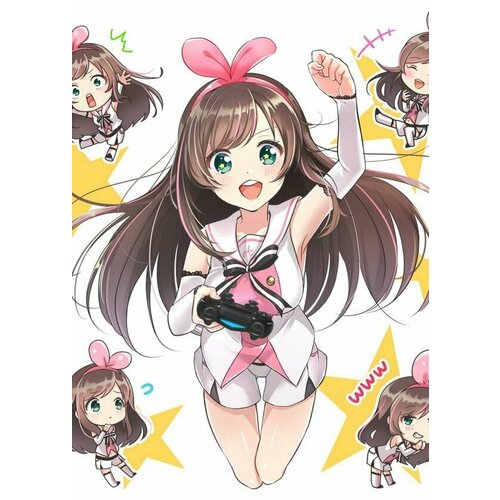 Плакат, постер на холсте Kizuna AI. Размер 21 х 30 см