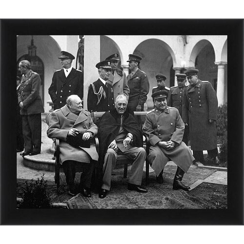Плакат, постер на холсте Сталин, Рузвельт и Черчиль. Размер 60 х 84 см