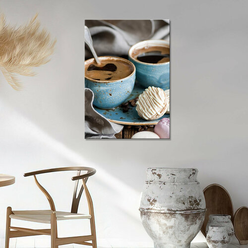 Картина на холсте для интерьера - "Кофе и десерт(8) 60х80"