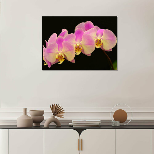 Интерьерная картина на холсте - жёлто-розовая орхидея 20х30