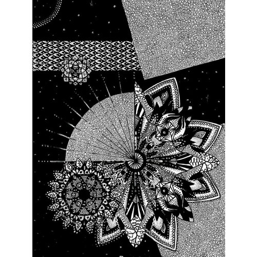 Плакат, постер на холсте Mandala/Мандала/искусство/арт/абстракция/творчество. Размер 60 х 84 см