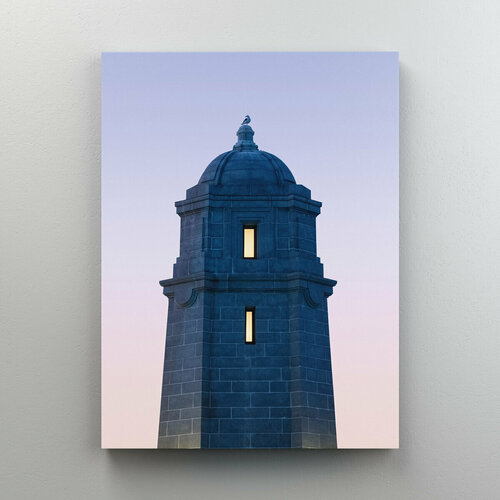 Интерьерная картина на холсте "Башня на закате" архитектура, размер 45x60 см