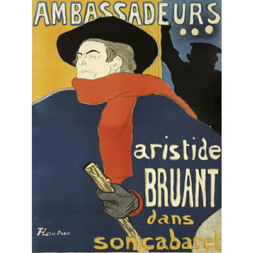 Плакат, постер на бумаге Aristide Bruant/Аристид Брюан/винтажный/ретро. Размер 60 на 84 см