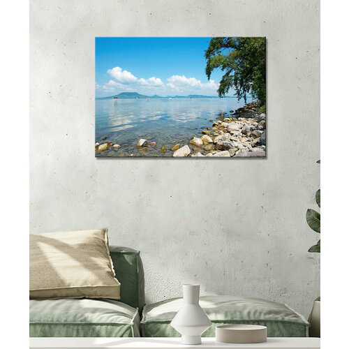Картина/Картина на холсте для интерьера/Картина на стену/Картина для кухни/ - Озеро Балатон Венгрия 2 20х30