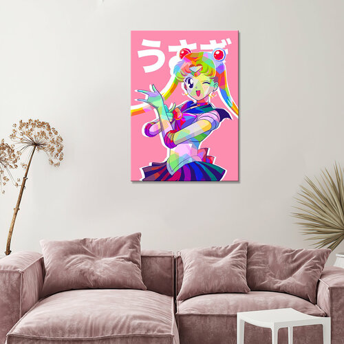 Интерьерная картина на холсте - Усаги Сейлор мун яркий розовый арт арт 50х70