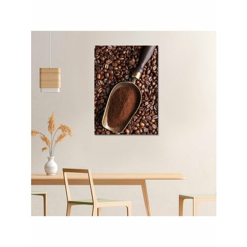 Картина на холсте с подрамником Зерновой и молотый кофе 20х30