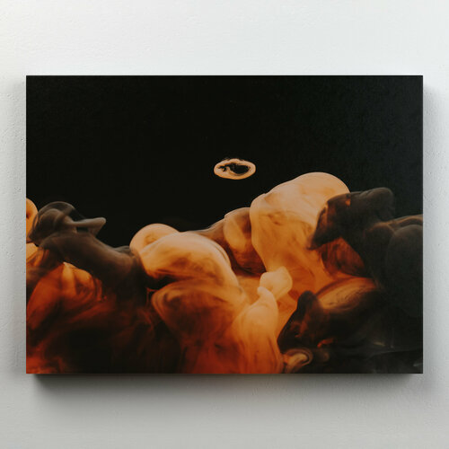 Интерьерная картина на холсте "Оранжевый дым" абстракция, размер 30x22 см