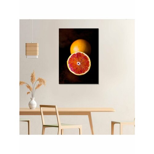 Картина на холсте с подрамником половинка грейпфрута 50Х70