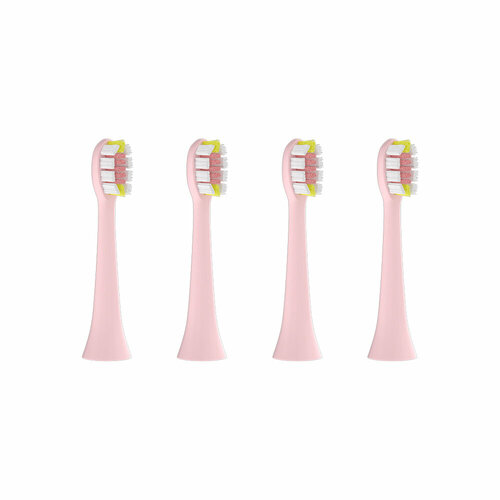 Сменные насадки для электрической зубной щетки SENDO SONIBRUSH M4, 4 шт. Розовые (Pink)