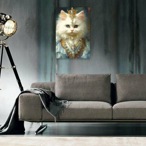 Картина на холсте 40x60 Альянс Лес "Кошка королева 2" на подрамнике / интерьер/ декор