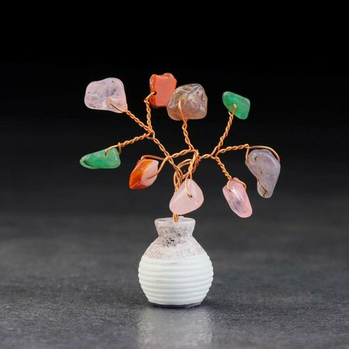Сувенир "Дерево жизни. Самоцветы", натуральный камень, 7 х 3 см